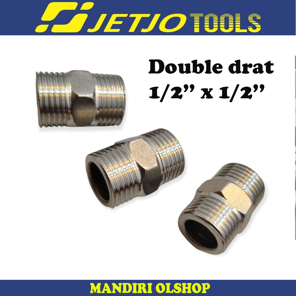 Jual Double Nepel 1/2 inch/ Nipple Stainless 1/2" Dobel Nepel drat luar | Shopee Indonesia