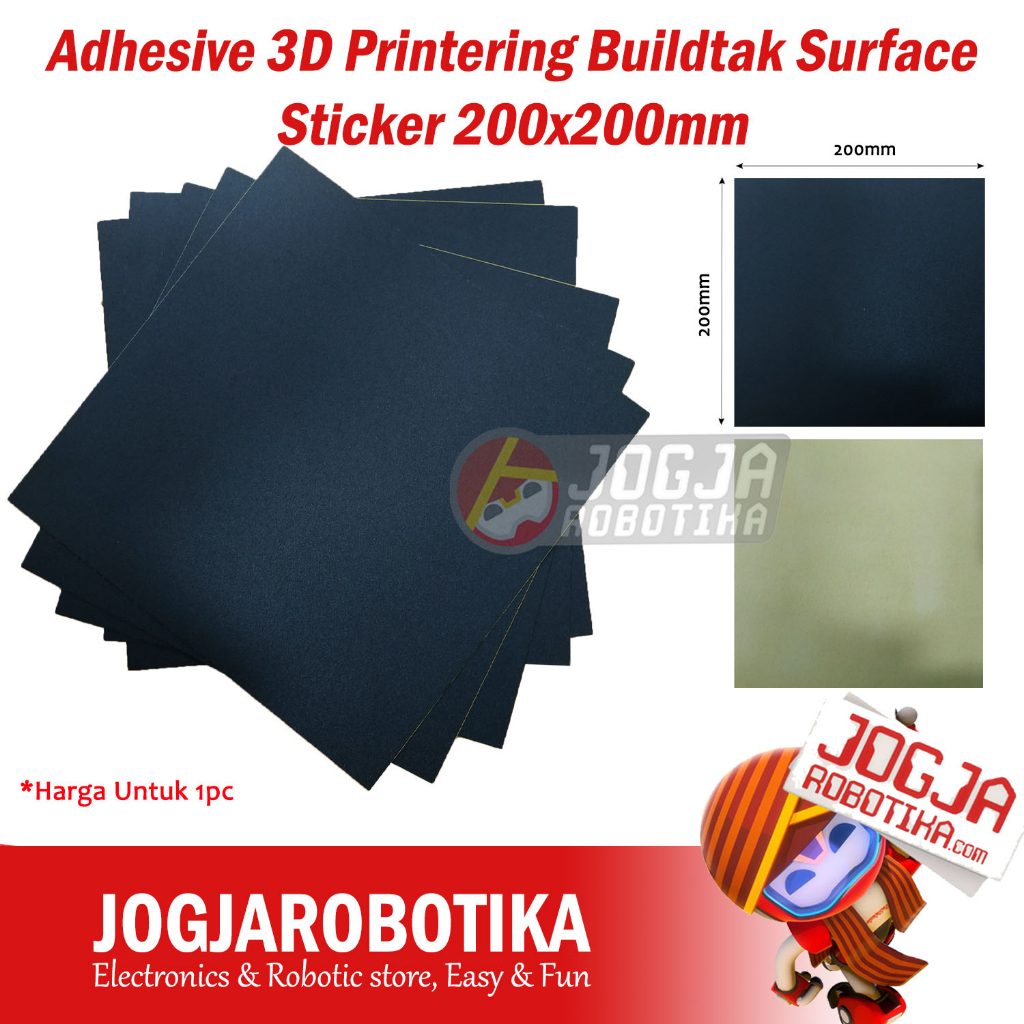 Jual Adhesive 3D Printer Printering Buildtak Surface Sticker 200x200mm ...