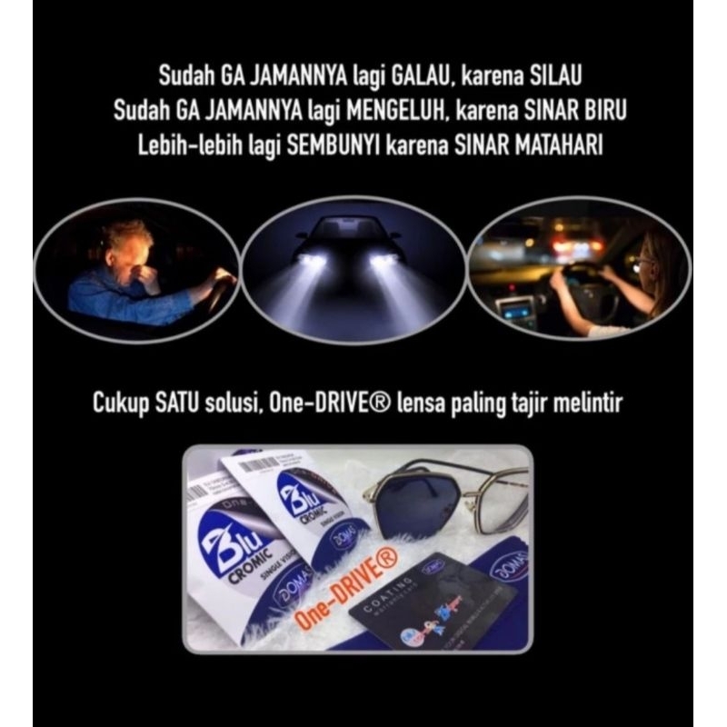 Jual LENSA KACAMATA BLUECHROMIC NIGHT VISION DOMAS Berubah Warna Anti ...