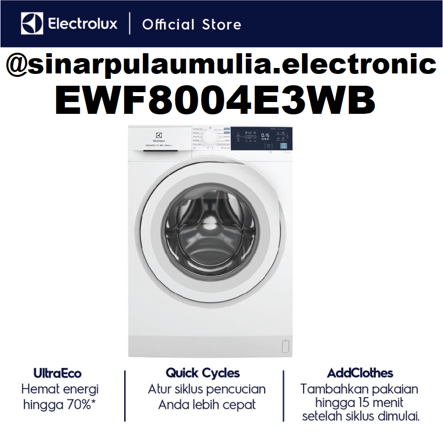 Jual Electrolux Mesin Cuci Front Loading 8 KG - EWF8004E3WB / EWF 8004 ...