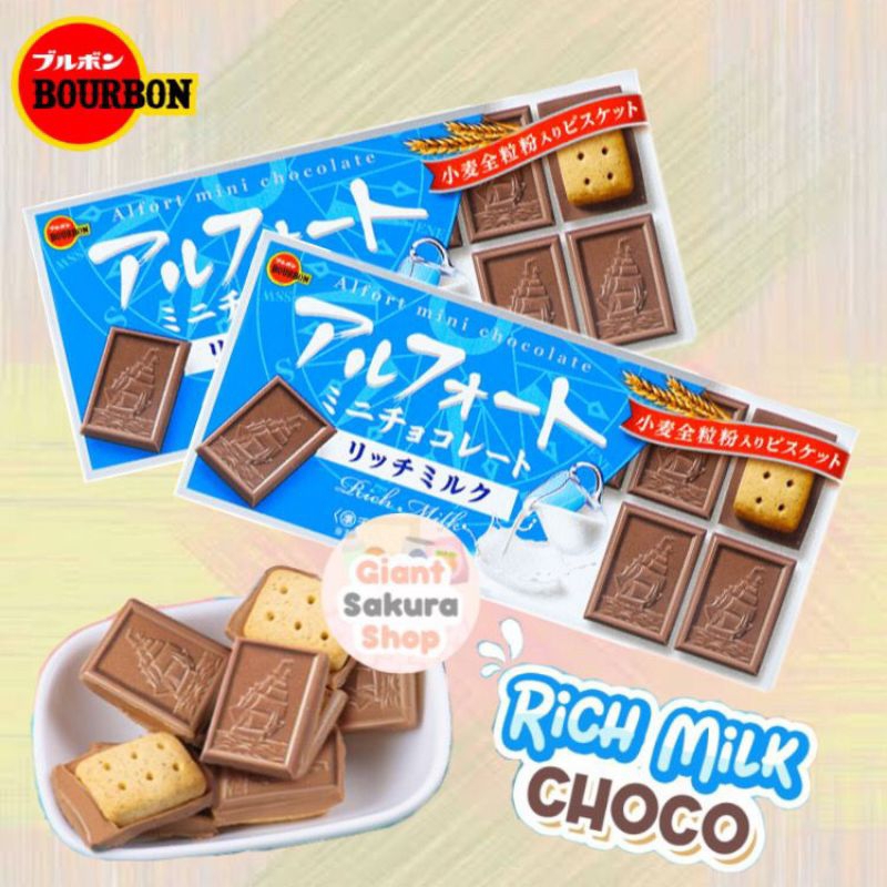 Jual Bourbon Alfort Mini Rich Milk Chocolate / coklat Jepang / coklat ...