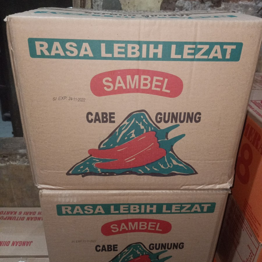 Jual 1 DUS Saos Sambal Cabe Gunung isi 24Pcs x 500 gram | Shopee Indonesia