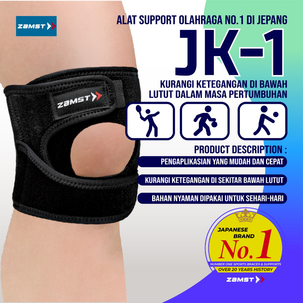 Jual Knee Support Jumpers Knee Deker Lutut Dengkul Zamst JK-1 Patella Tendonitis Japan Original ...
