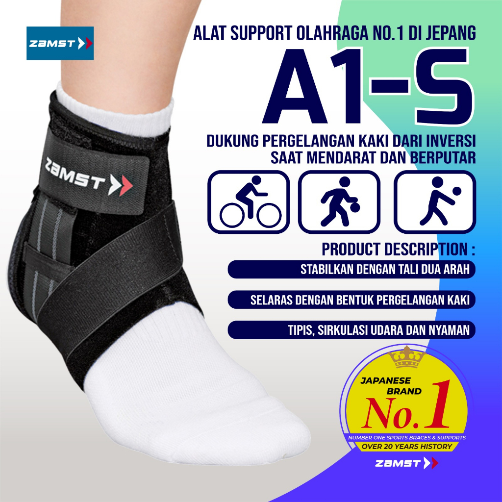 Jual Ankle Brace Support Deker Kaki Zamst A1 Short Japan Original | Shopee Indonesia