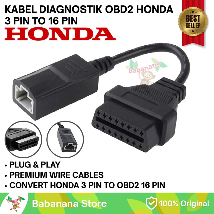 Jual Kabel OBD Honda Mobil 16 to 3 pin Diagnostik Mobil Car Cable OBD2 ...