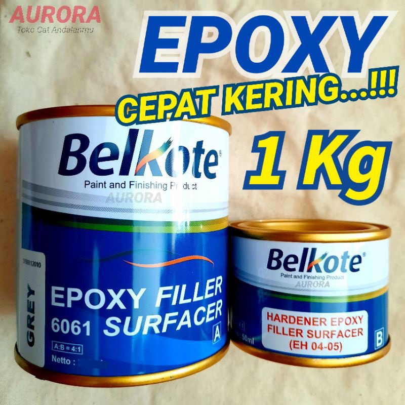 Jual BELKOTE EPOXY FILLER SURFACER 1Kg / Epoksi Grey Poksi Abu-abu Poxy ...