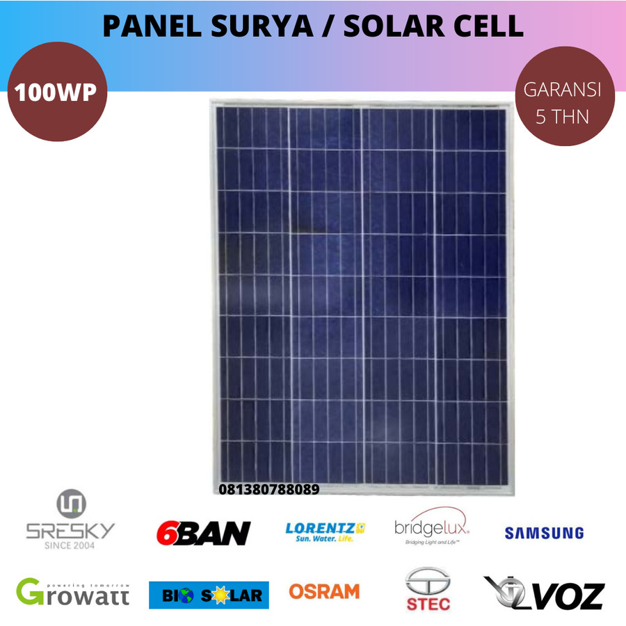 Jual panel surya 100wp solar panel 100 wp Monocrystaline | Shopee Indonesia