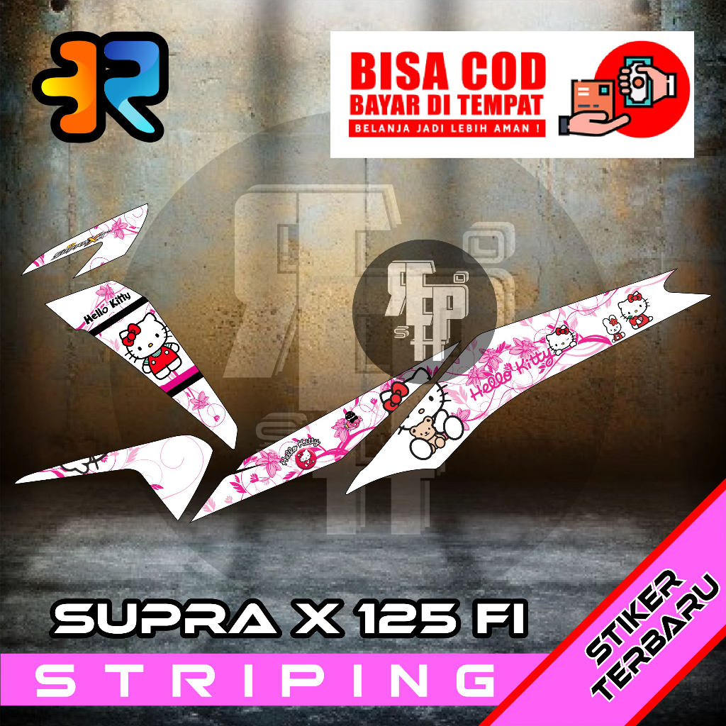 Jual Striping Supra X 125 Fi Variasi Desain Hello Kitty Stiker | Shopee ...