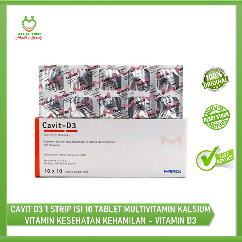 Jual CAVIT D3 1 STRIP ISI 10 TABLET MULTIVITAMIN KALSIUM VITAMIN CEGAH ...