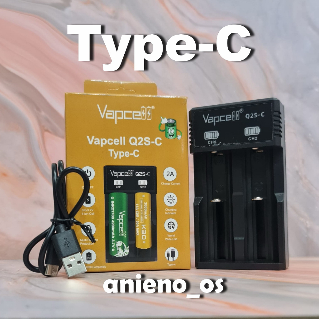 Jual Original 100% Charger Q2S-C Type C 18650 - 21700 Q2SC Casan Batre ...