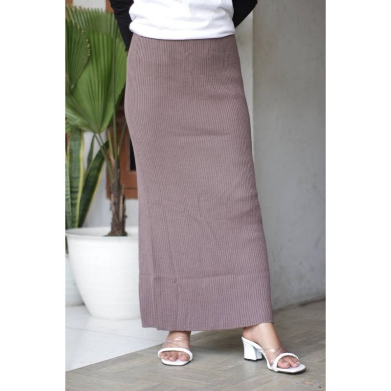 Jual [BISA COD] Rok Rajut Span Maxi / Rok Rajut Panjang / Rok Span Knit ...