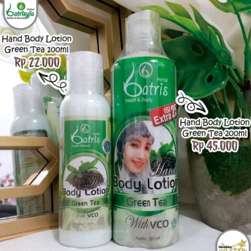 Jual Batris Hand Body Lotion Green Tea With VCO / Body Lotion Batrisyia ...