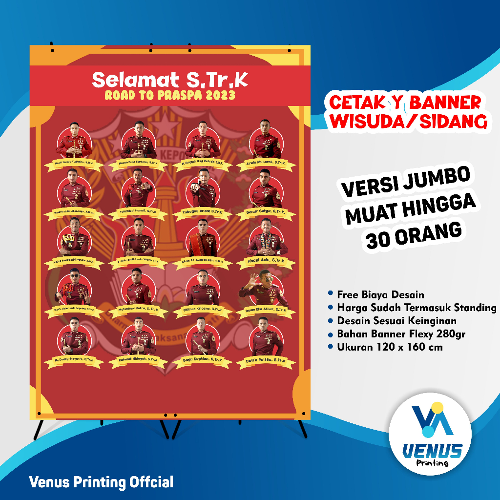 Jual Banner Sidang 30 Orang Versi Jumbo, Banner Wisuda 30 Orang Versi ...