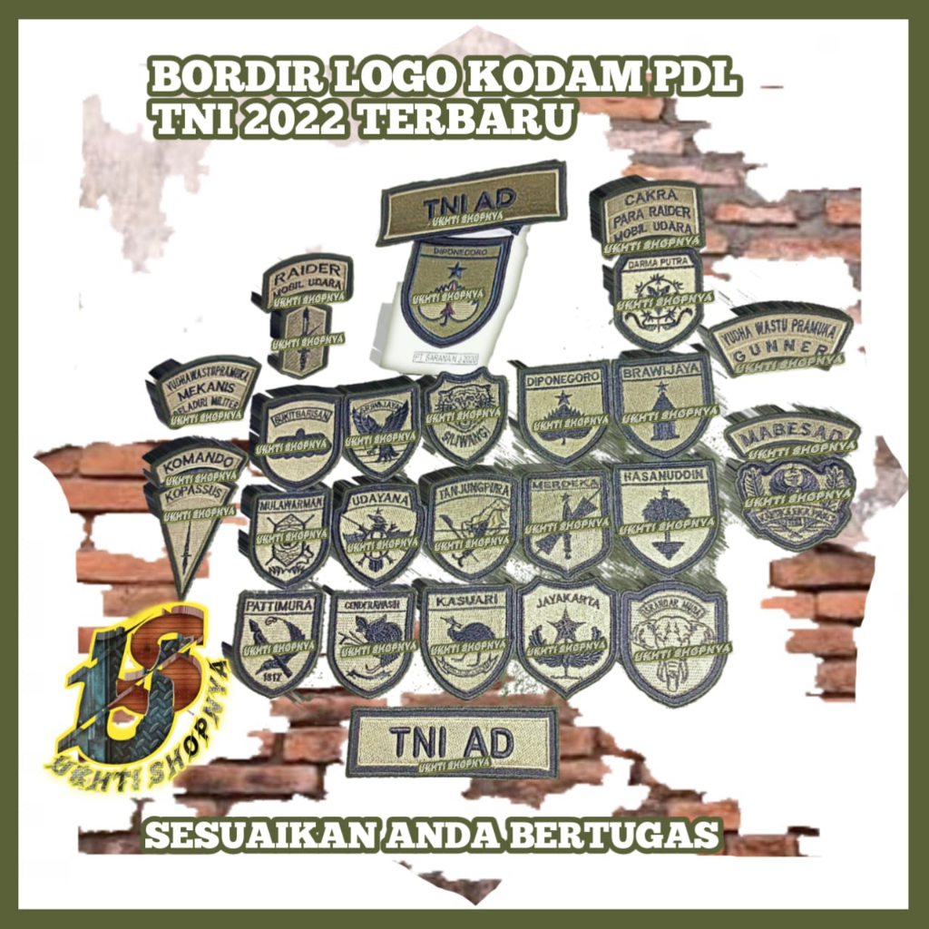Jual PAPAN NAMA BORDIR KODAM TNI KASAD 2023 PANGKAT TERBARU NKRI MODEL BIASA SEMI JATAH PDL ...