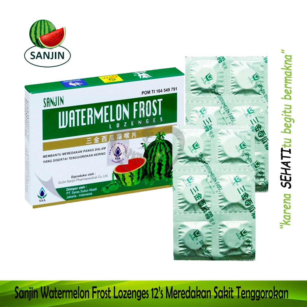 Jual Sanjin Watermelon Frost Lozenges Pereda Sakit Tenggorokan Panas ...