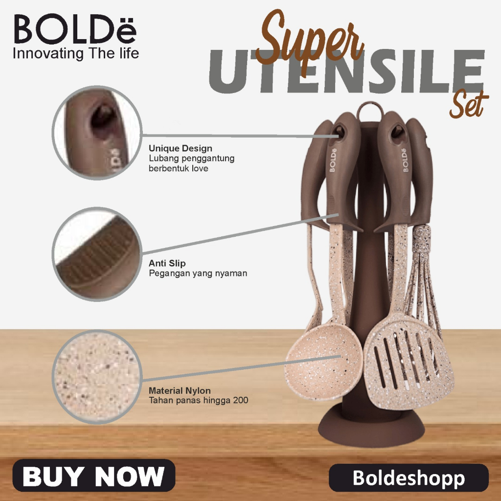 Jual BOLDe Super Utensil Set 7 Pcs Beige Series | BOLDe super utensile ...