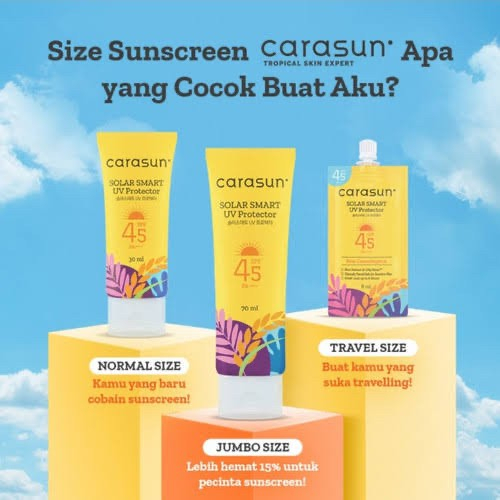 Jual Carasun Solar Smart UV Protector Sunscreen Sunblock 30ml 70ml ...