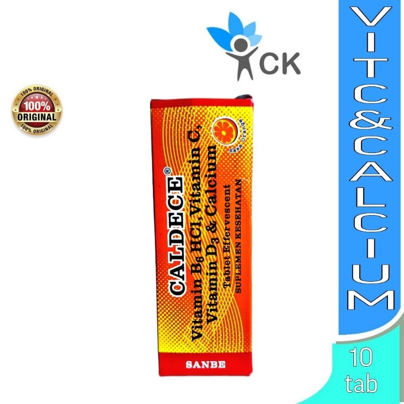 Jual CALDECE EFFERVESCENT 10 TAB PER TUBE vitamin c dan d calcium ...