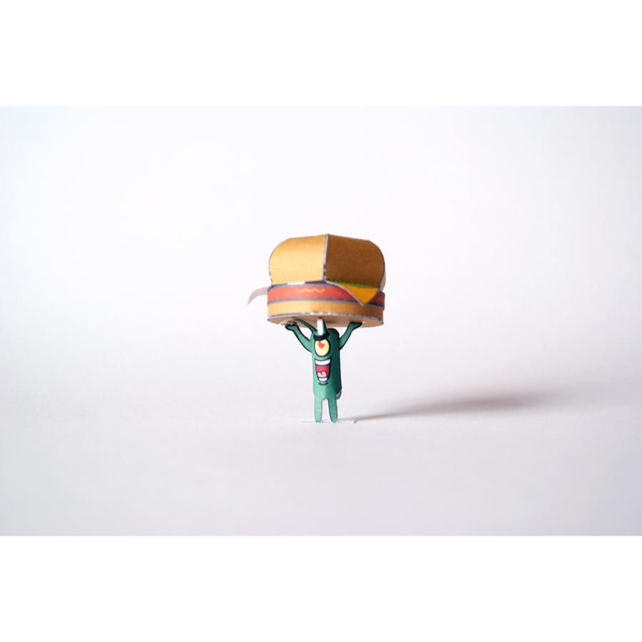 Jual 3D Papercraft Plankton Krabby Patty Spongebob Pola Kertas DIY ...