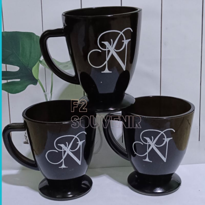 Jual SOUVENIR GELAS HITAM BENTUK PIALA/GELAS GAGANG HITAM,FREE KEMASAN ...