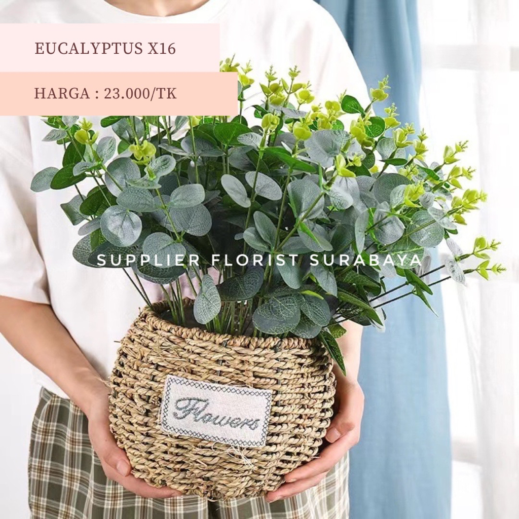 Jual [16 CABANG] EUCALYPTUS DAUN ARTIFICIAL LEAF BUNGA PALSU DEKORASI ...