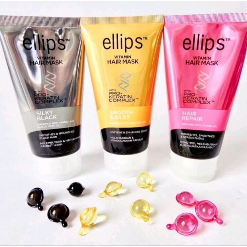 Jual Ellips Vitamin Hair Mask Pro Keratin Complex 120 gr | Shopee Indonesia