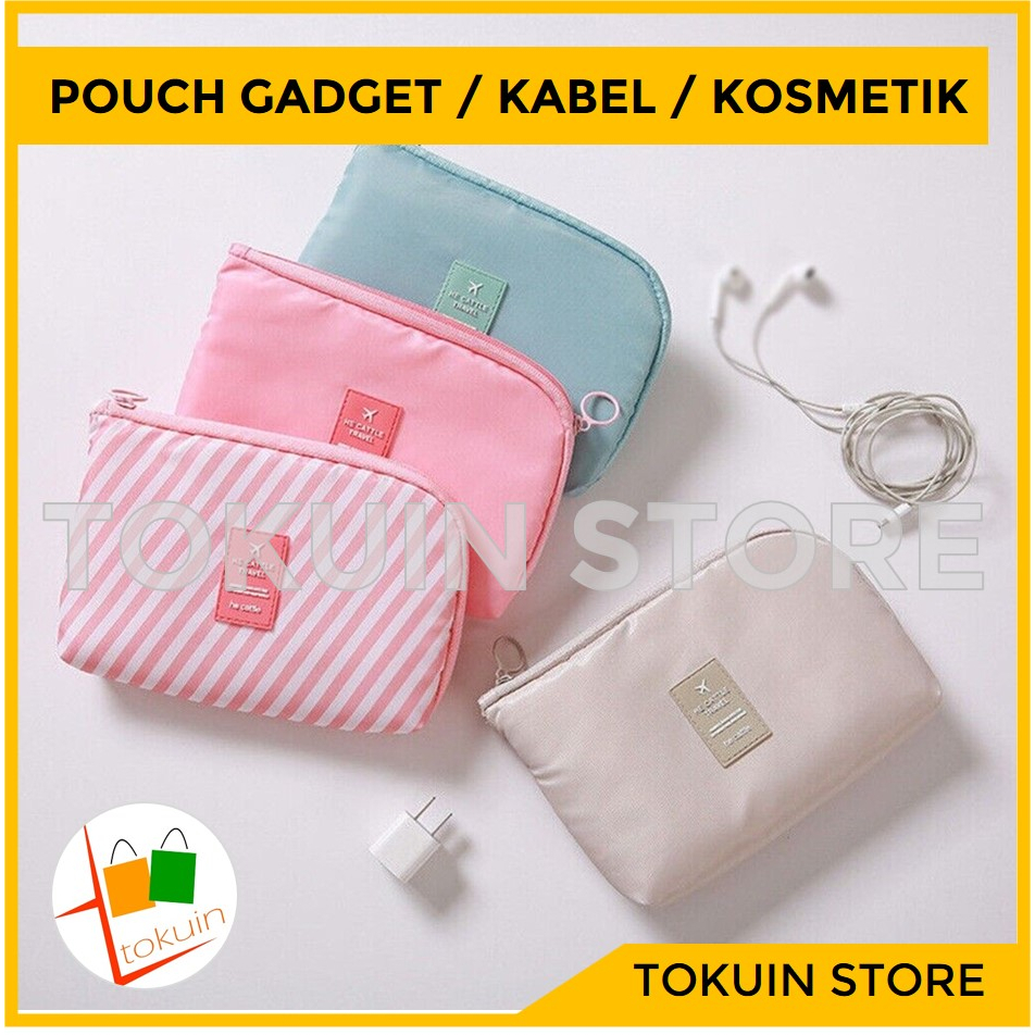 Jual Tas Pouch Gadget Organizer Travel Bag Charger Kabel Kosmetik Make ...