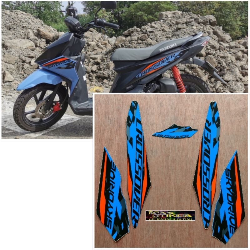 Jual Striping original Suzuki Skydrive Crossover Biru hitam tahun 2020 ...
