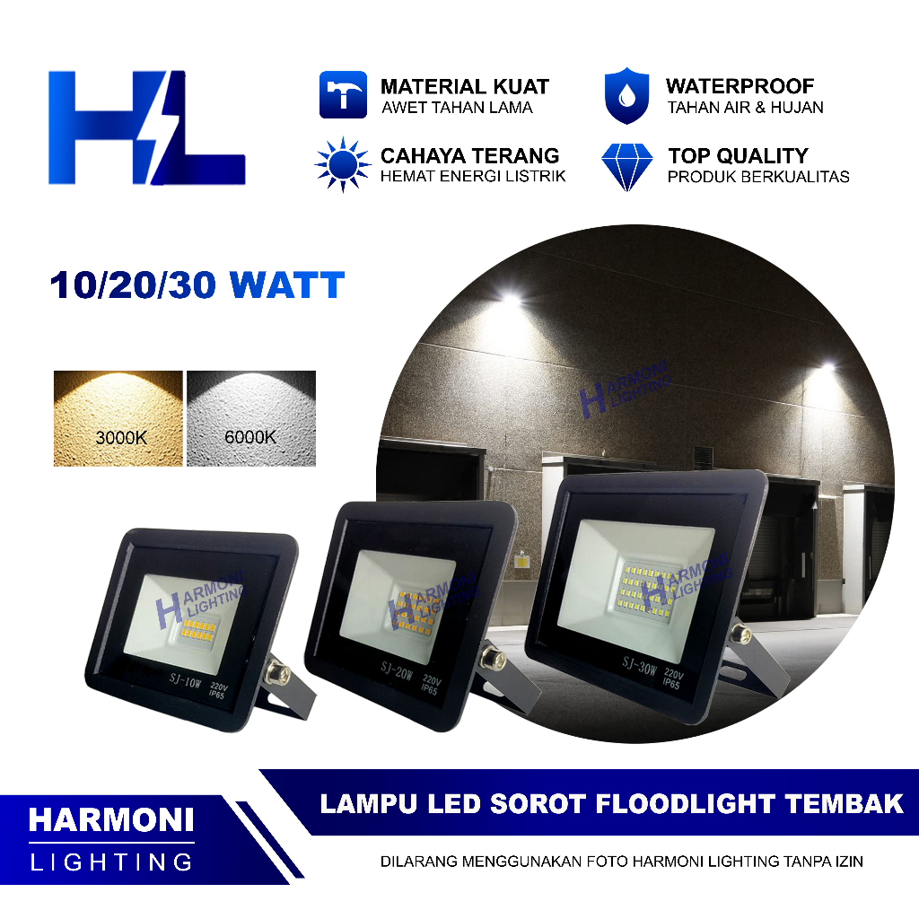 Jual Lampu LED Sorot 10W 20W 30W Floodlight 10 20 30 Watt Lampu Lapangan | Shopee Indonesia