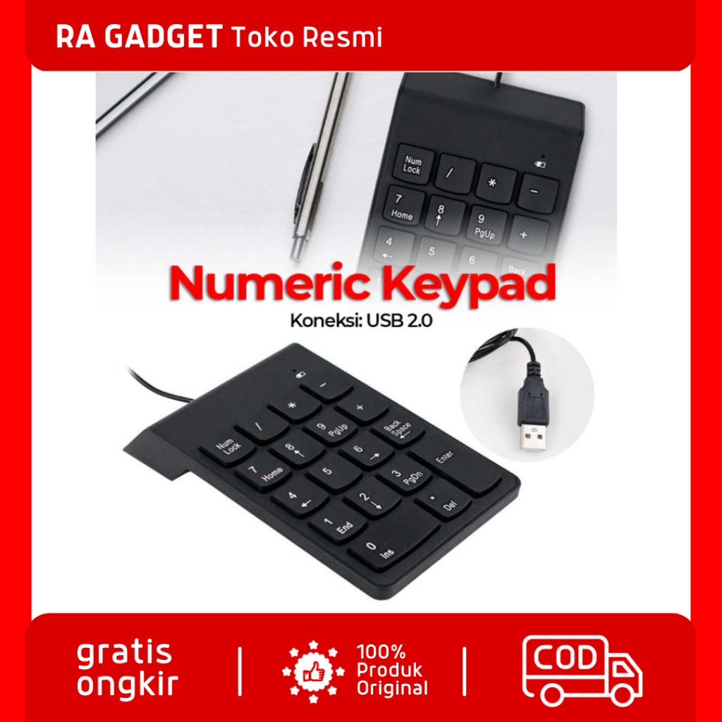 Jual Numeric Keypad Numpad Angka Keyboard USB Mini / Keypad Numerik ...