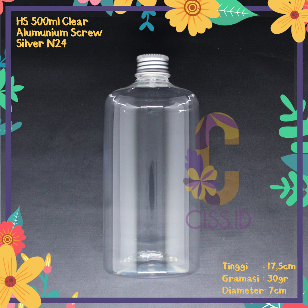 Jual BOTOL HS 500ML BENING N24 TUTUP ULIR ALUMUNIUM SILVER IMPORT SCREW ...