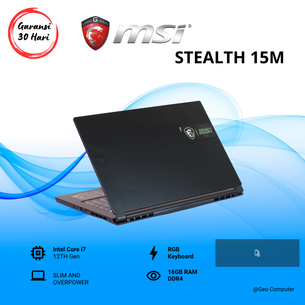 Jual MSI Stealth 15M B12 UE/Core i7-12 TH/NVIDIA RTX 3060/RGB | Shopee ...
