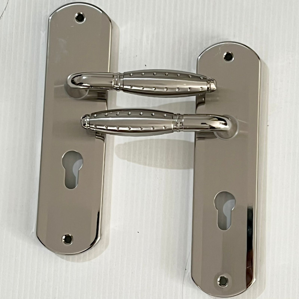 Jual Handle Gagang Kunci Pintu Tanggung Bulat Aluminium Soligen SET CP / GP | Shopee Indonesia