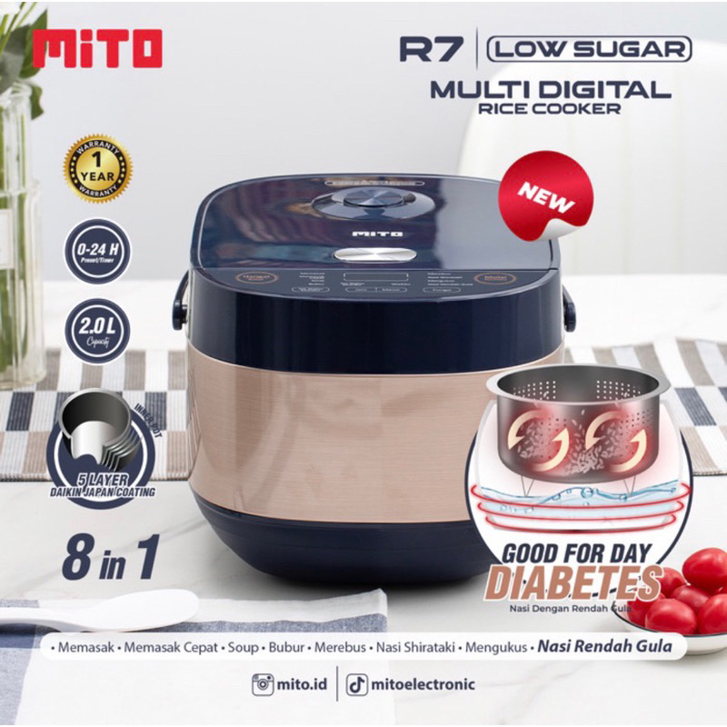 Jual Rice Cooker Mito Digital R7 Low Sugar - Less Sugar Mito - Mito Low ...