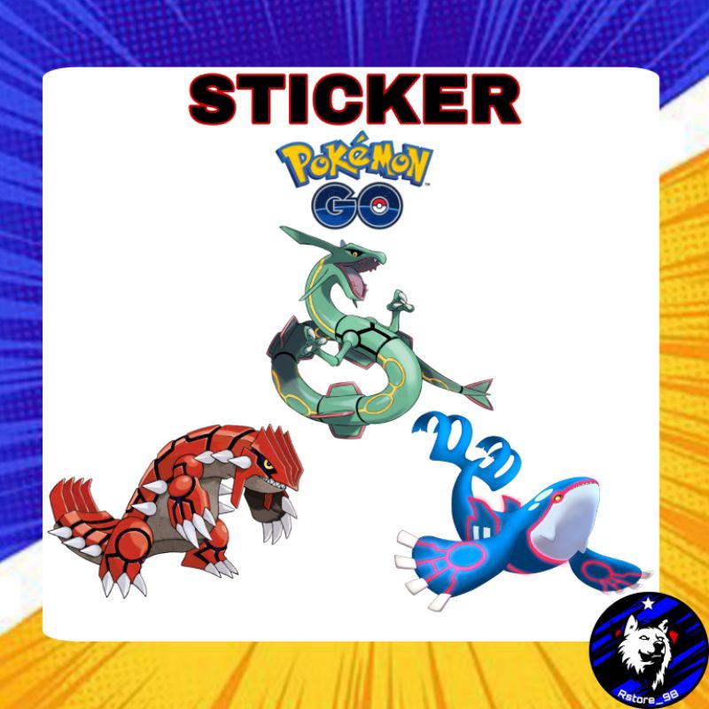 Jual Sticker Stiker Pokemon go Groudon Kyougre Rayquaza Legendary ...