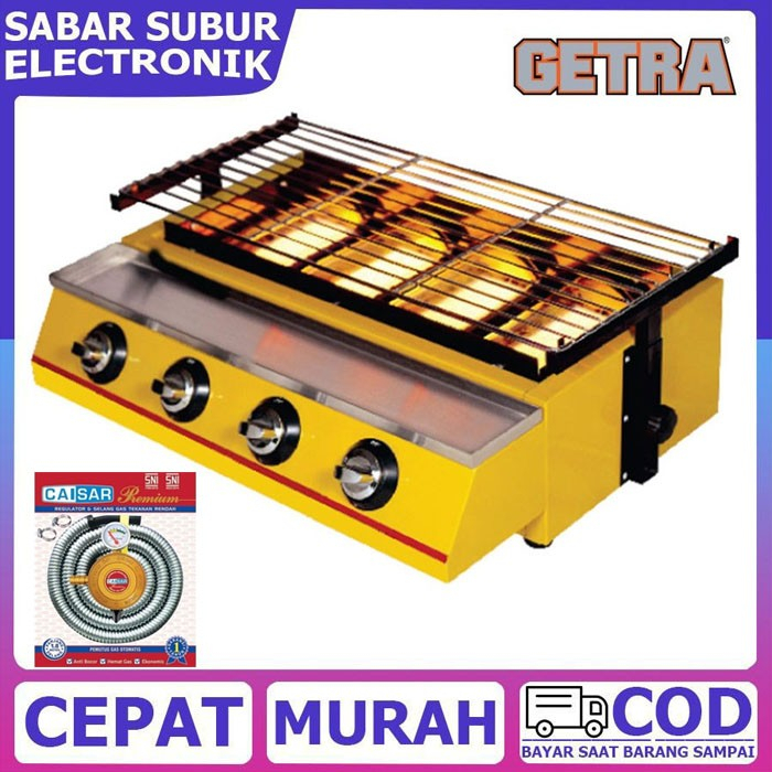Jual Kompor Gas Bbq Panggangan Grill GETRA 4 Tungku ETK 222 | Shopee ...
