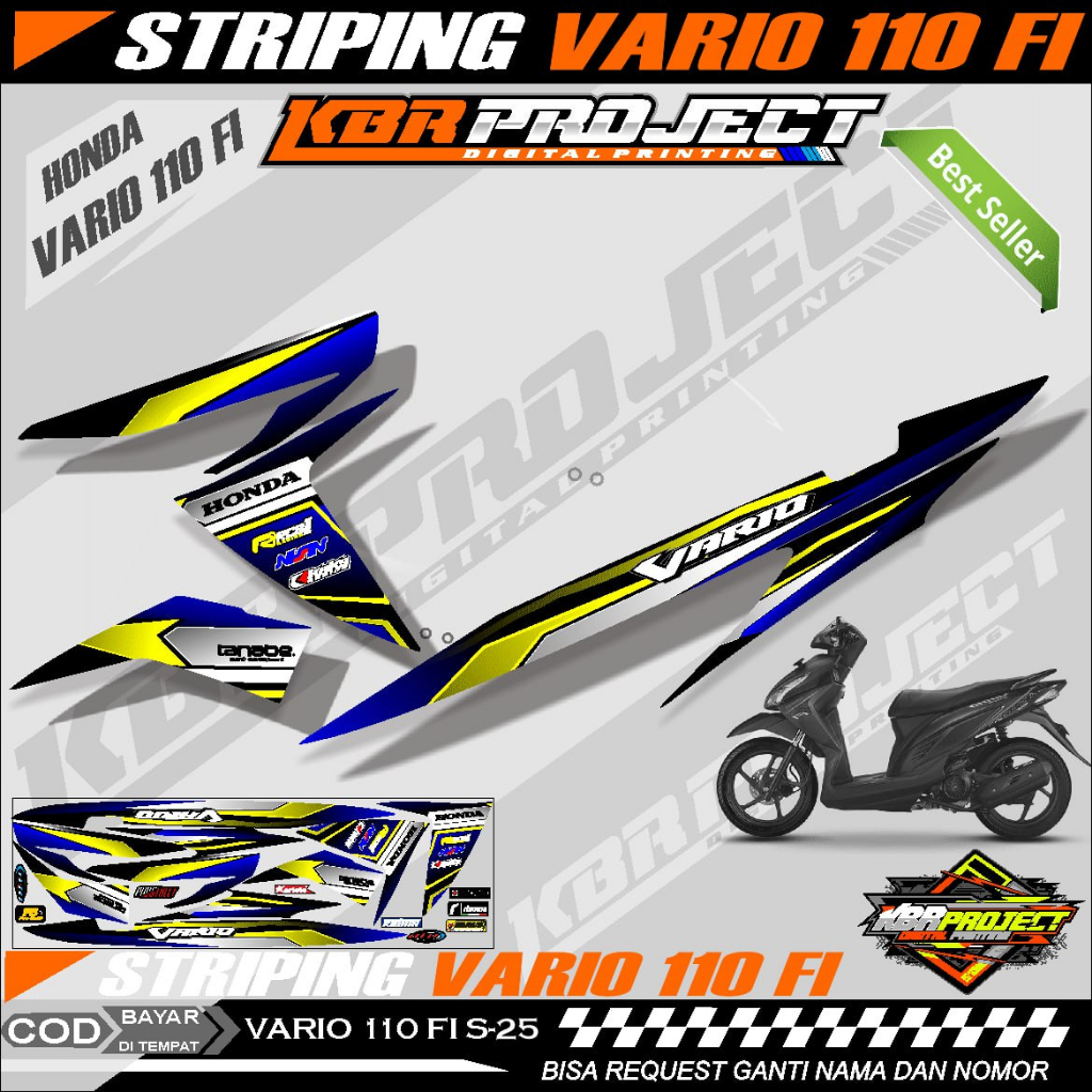 Jual VARIO FI 110 STIKER MOTOR KEREN Stiker Striping Lis Variasi Motor ...