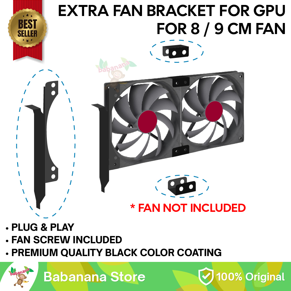 Jual PCI BRACKET FAN KIPAS COOLING 8CM DUAL FANS VGA GPU MOUNTING ...