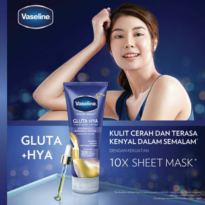 Jual VASELINE Hand Body Gluta Hya Serum Overnight lotion 330ml | Shopee ...