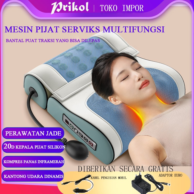 Jual Prikol Bantal Pijat Listrik Panas Tulang Belakang Multifungsi Leher Refleksi Kesehatan Bahu ...