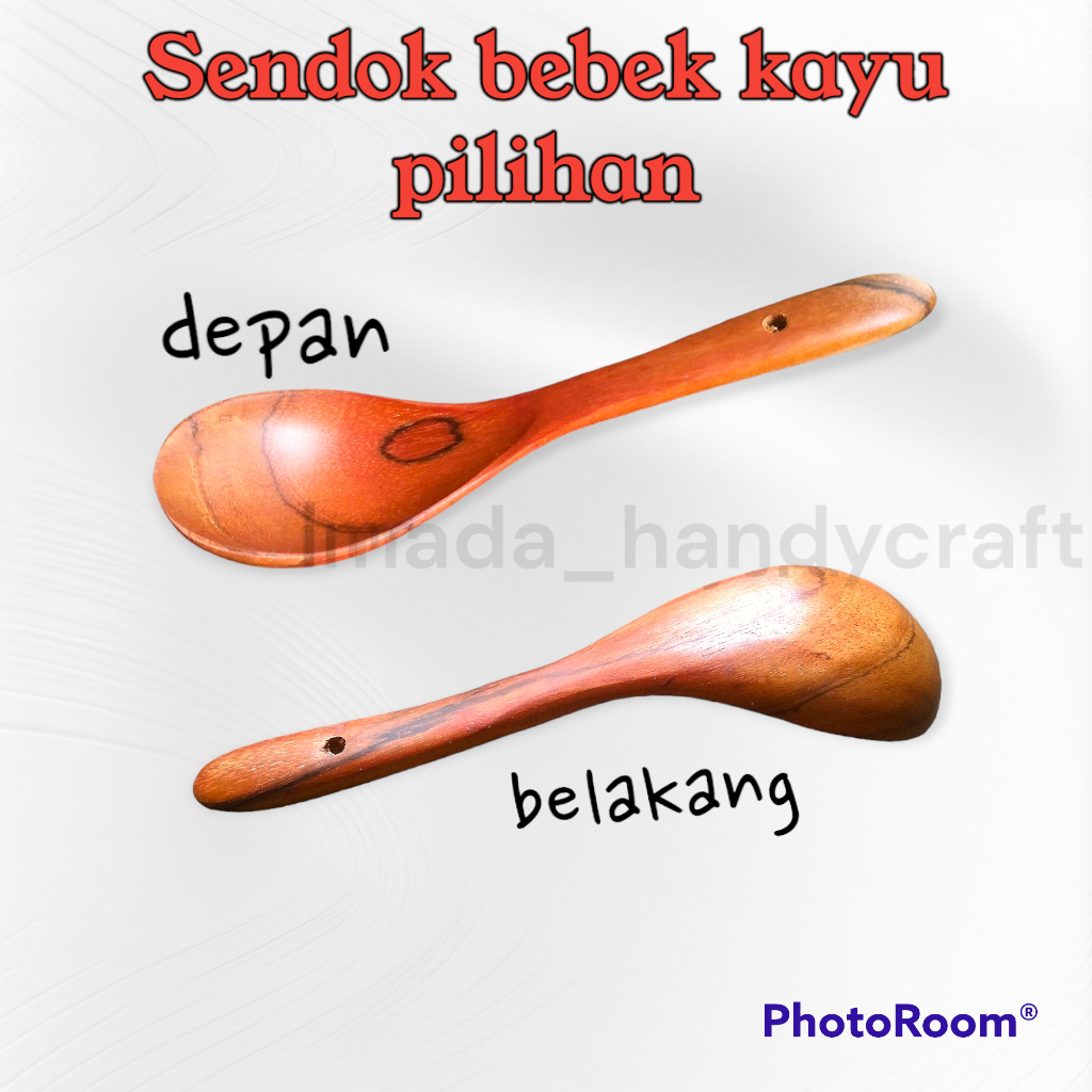 Jual sendok bebek dari kayu pilihan ukuran 15cm / sendok soup / sendok ...