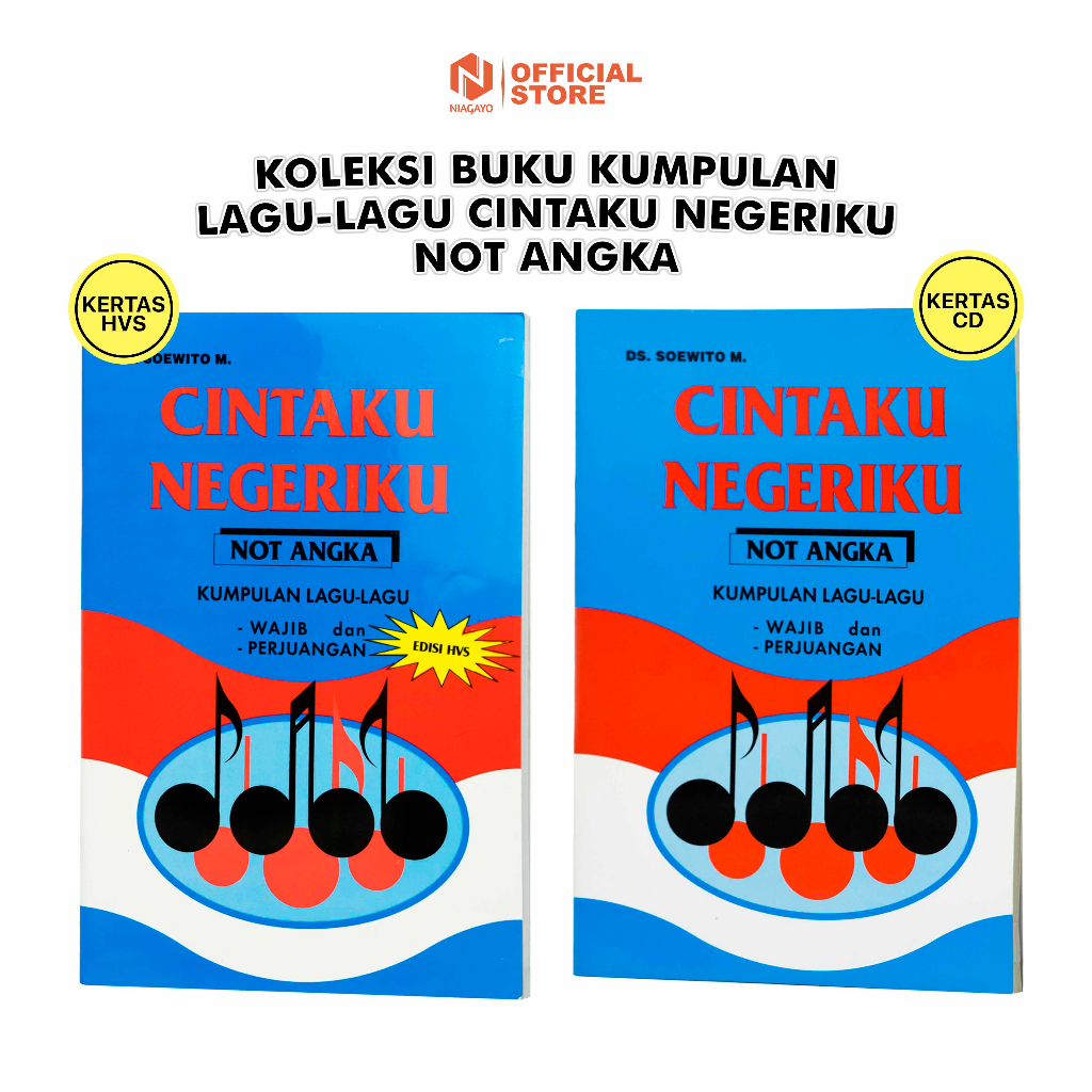 Jual Buku Cintaku Negeriku Not Angka Cover Biru Kertas HVS Dan CD ...