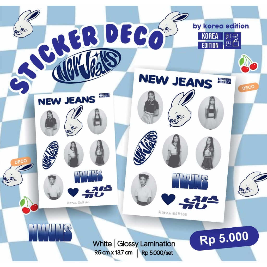 Jual Sticker Vynil Cutting Kpop New Jeans Tinggal Pakai Bunnies Minji ...