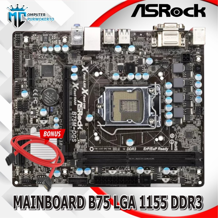 Jual Motherboard Intel LGA 1155 B75 Asrock Onboard | Shopee Indonesia