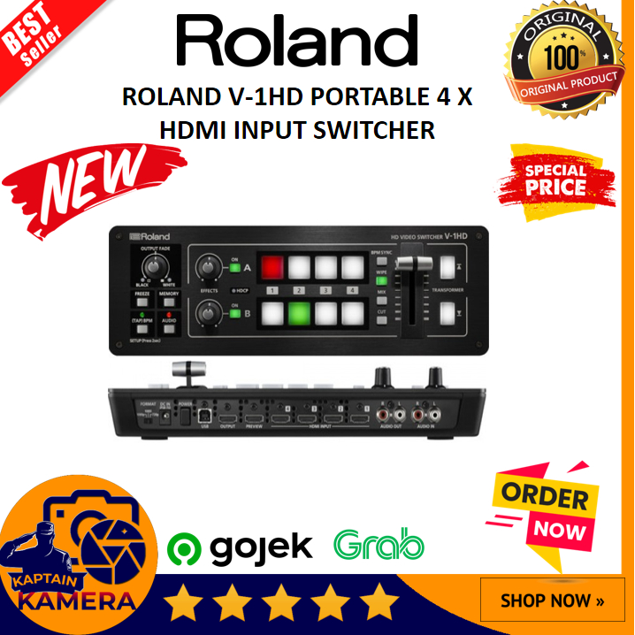 Jual Video Mixer Roland V-1HD Portable 4 x HDMI Input Switcher | Shopee ...