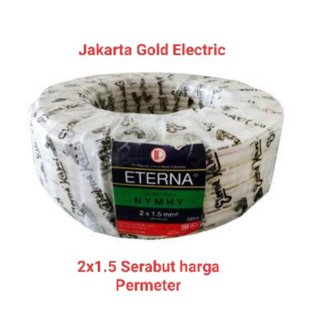 Jual KABEL ETERNA SERABUT NYMHY 2x1.5mm Eterna | Shopee Indonesia