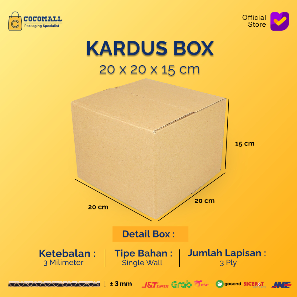 Jual Kardus Karton Box 20x20x15 CM Kotak Dus Packing Packaging Polos ...