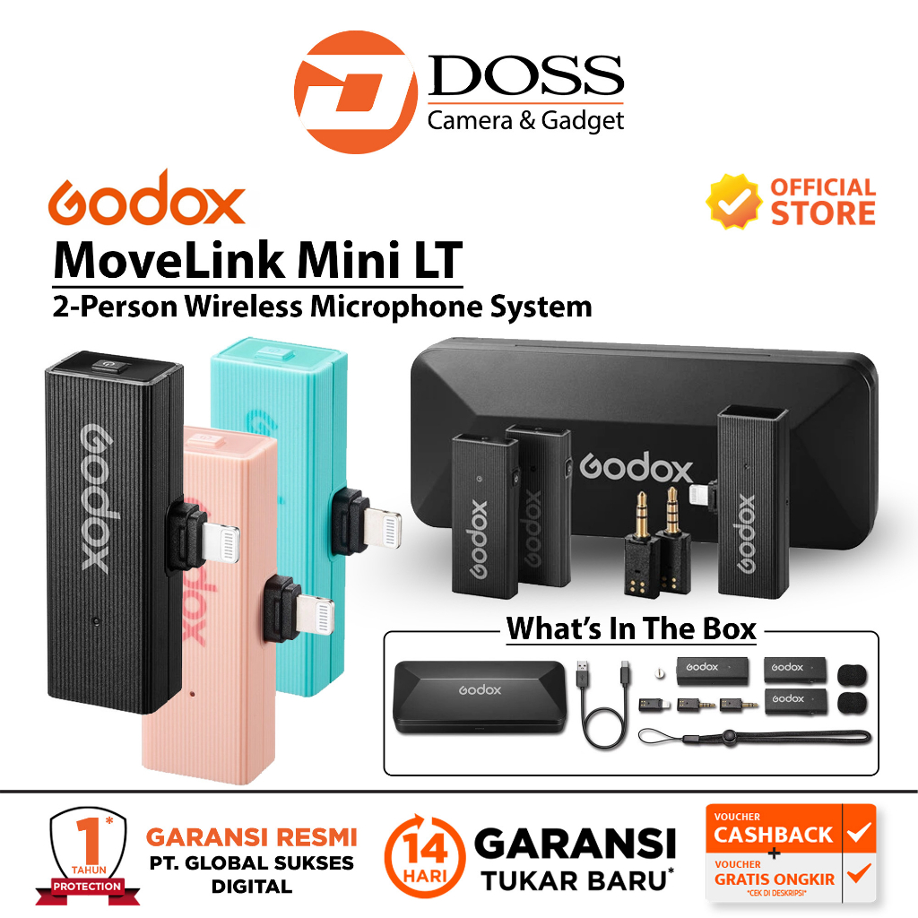 Jual Godox MoveLink Mini LT 2-Person Wireless Microphone System ...
