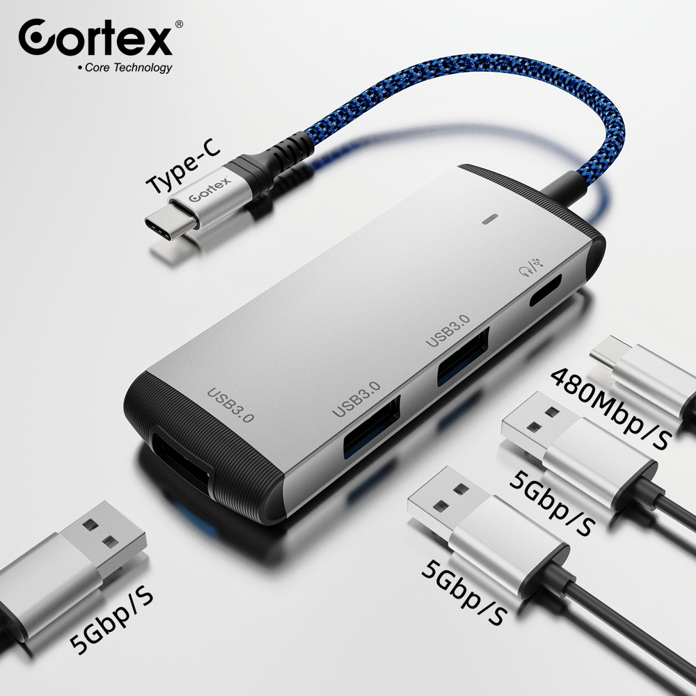 Jual Cortex MH375 HUB Type C / Tipe C Splitter 4IN1 TYPE-C to 3X USB3.0 ...