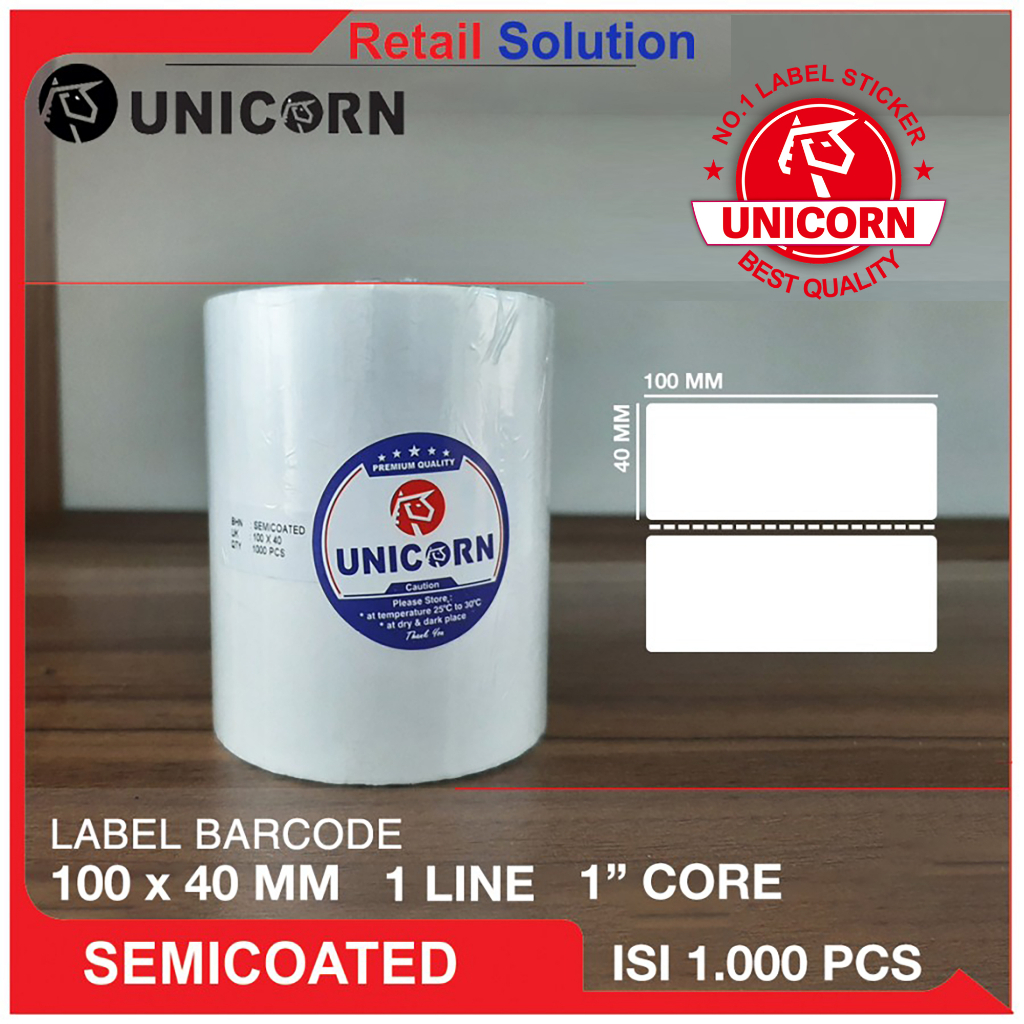 Jual Stiker Barcode Label Semicoat 100 x 40 mm / 100x40 mm / 100x40mm ...